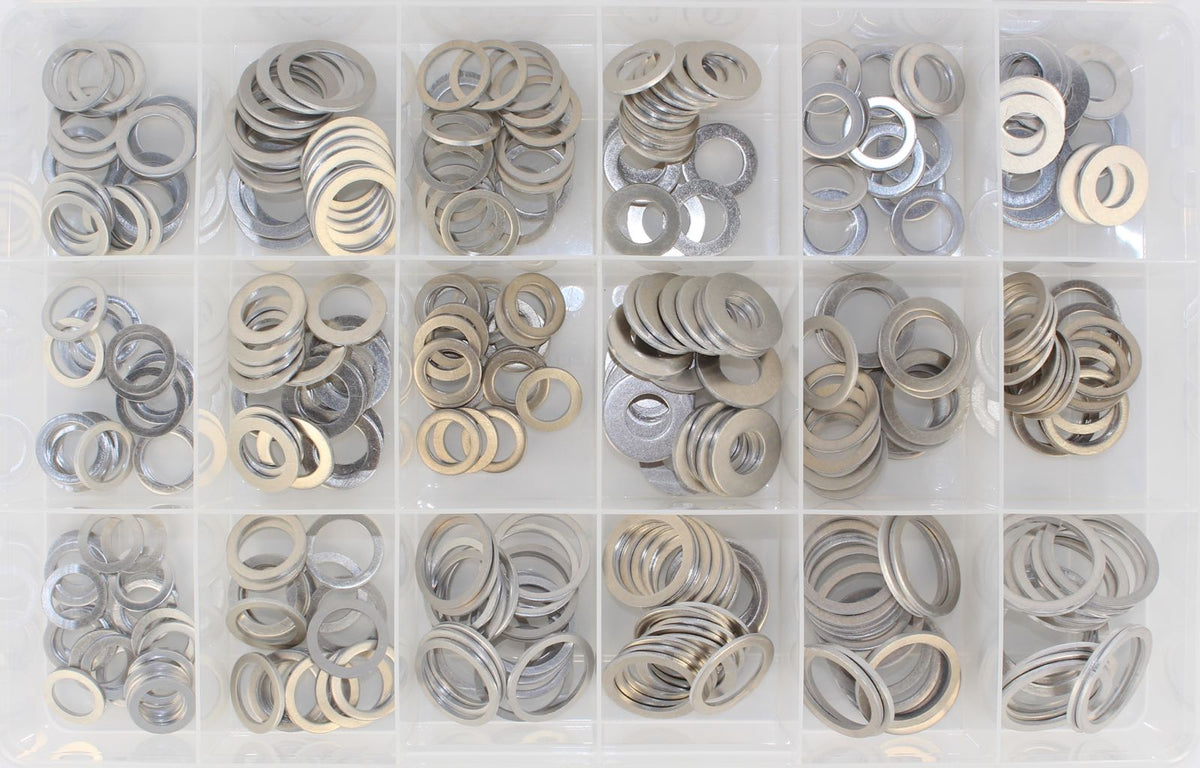 Aluminium Sump Plug Washer Assortment Kit (Approx Qty 360) — JNS Fasteners