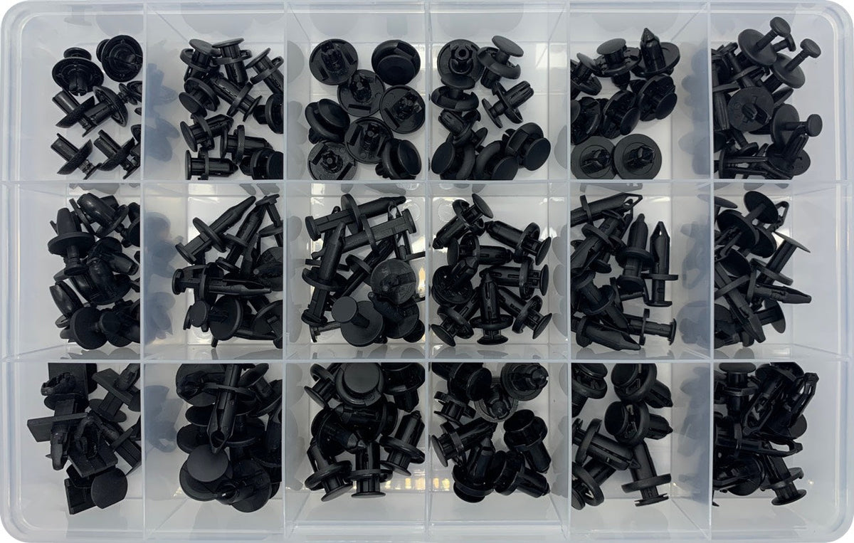 Push Type Plastic Scrivet Assortment Kit (Approx Qty 161) — JNS Fasteners