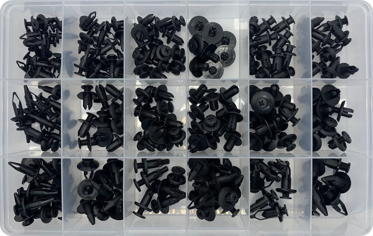 Screw Type Plastic Scrivet Assortment Kit (Approx Qty 194) — JNS Fasteners