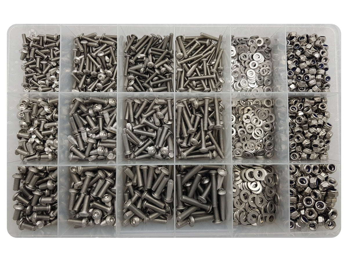 316 Stainless Metric Button Head Cap Screw Assortment Kit (Approx Qty ...