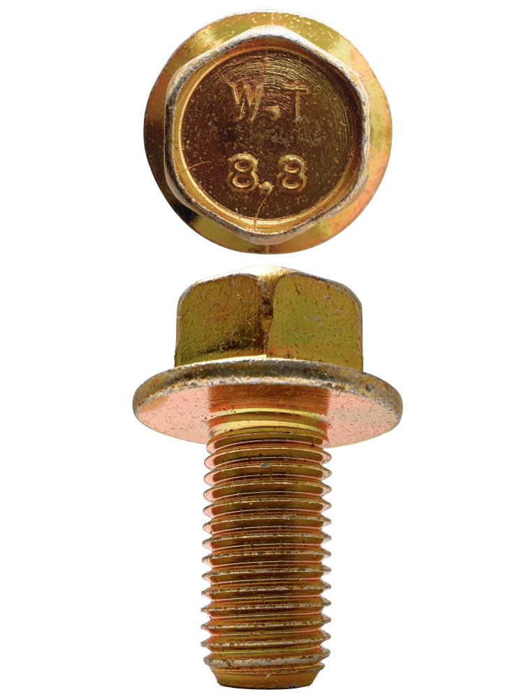 M10 X 20mm X 14mm A/F Non-Serrated 1.25 Pitch Hex Flange Set Screw Fin ...